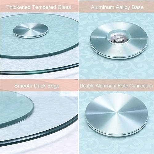 Lazy Susans Turntable Tempered Glass Lazy Susan Turntable, Round Clear Serving Plate Rotating Stand Kitchen Dining Table Tray Tabletop Organizer Spices Storage Holder (Size : 60cm/23.6)