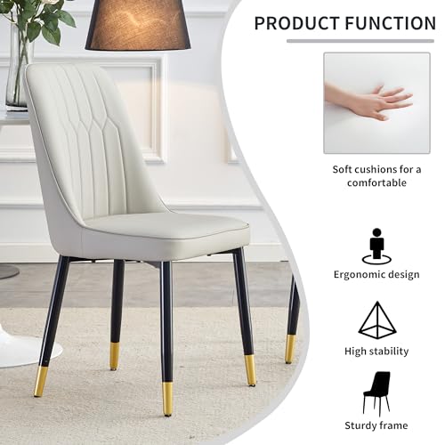 Maotifeys 5 Piece Dining Table Set for 4 Modern Sintered Stone Marble Dining Table Set for 4 People, Oval Faux Marble Kitchen Table and 4 Leather Upholstered Dining Chairs, 50" W x 30" D x 30" H