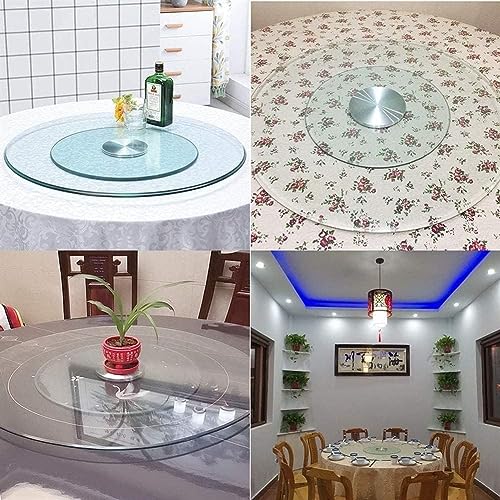 Lazy Susans Turntable Tempered Glass Lazy Susan Turntable, Round Clear Serving Plate Rotating Stand Kitchen Dining Table Tray Tabletop Organizer Spices Storage Holder (Size : 60cm/23.6)