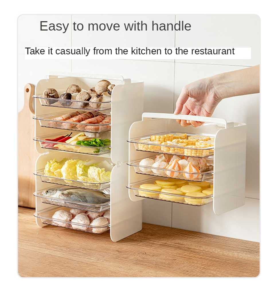 Removable Drawer Type Multi-layer Food Rack, Kitchen Drawer Type Cutlery Tray, Multi-layer Hot Pot Barbecue Tray, Stacked Multi-layer Cutlery Rack (Regular model-white-2 pcs)