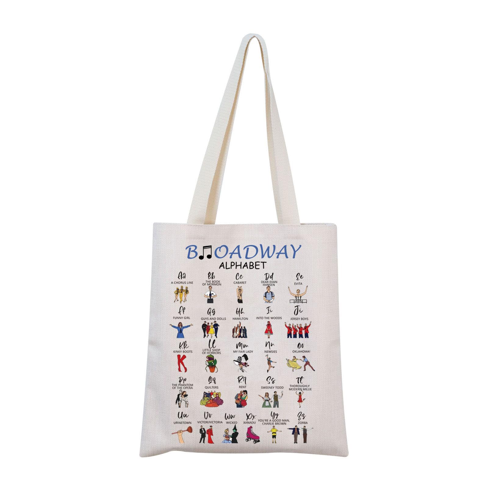 MNIGIU Broadway Musical Tote Bag Broadway Lover Gift Broadway Merchandise Musical Lover Gift (Shopping bag)