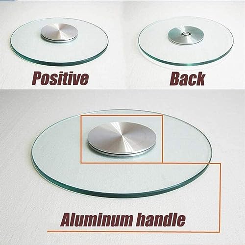 Lazy Susans Turntable Tempered Glass Lazy Susan Turntable, Round Clear Serving Plate Rotating Stand Kitchen Dining Table Tray Tabletop Organizer Spices Storage Holder (Size : 60cm/23.6)