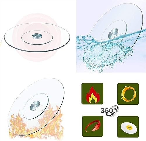 Lazy Susans Turntable Tempered Glass Lazy Susan Turntable, Round Clear Serving Plate Rotating Stand Kitchen Dining Table Tray Tabletop Organizer Spices Storage Holder (Size : 60cm/23.6)