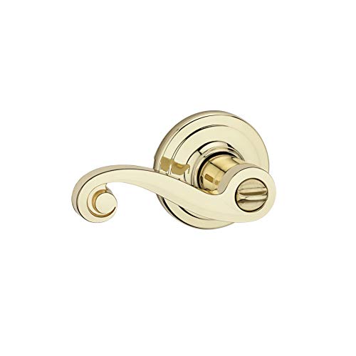 Kwikset Lido Keyed Entry Lever with Microban Antimicrobial Protection featuring SmartKey Security in Polished Brass
