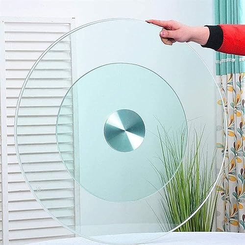 Lazy Susans Turntable Tempered Glass Lazy Susan Turntable, Round Clear Serving Plate Rotating Stand Kitchen Dining Table Tray Tabletop Organizer Spices Storage Holder (Size : 60cm/23.6)