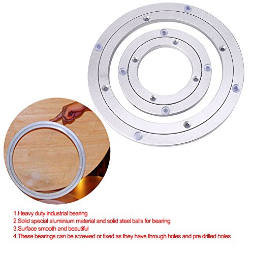 Heavy Duty Lazy Susans Turntable Bearings Rotating Bearing Plate, Aluminium Alloy Round Swivel Plate Susan Hardware for Kitchen Resturant Rotating Table Serving Tray(6 inch)