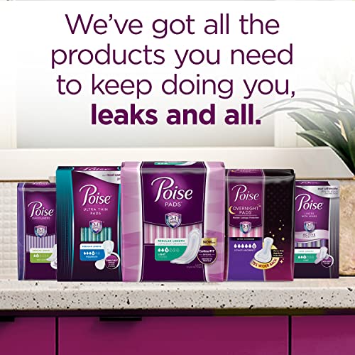Poise Overnight Incontinence Pads for Women, Ultimate Absorbency, 72 Count (2 Packs of 36) (Packaging May Vary)