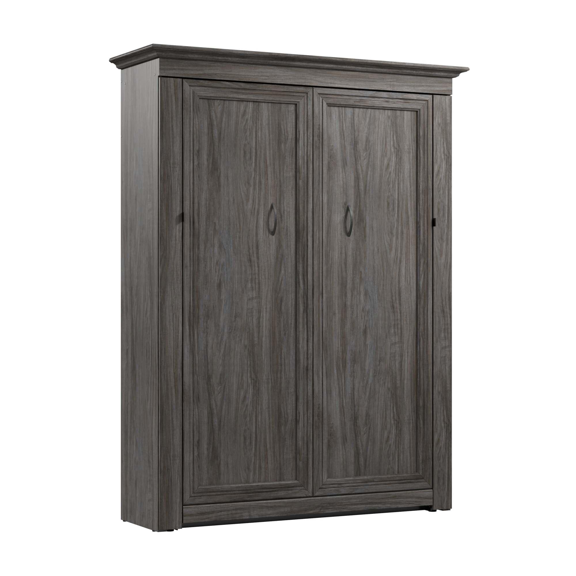 Bestar Versatile Murphy Bed in Walnut Gray, Sleeping Arrangement for Multipurpose Room, Full, Grey