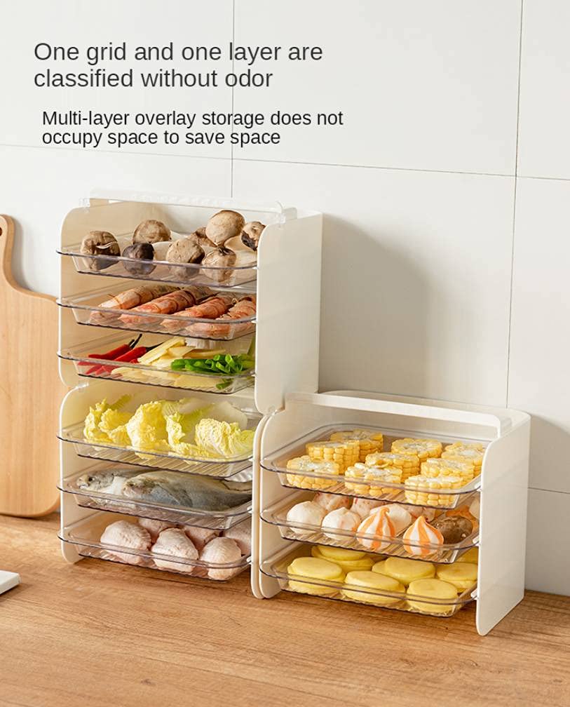 Removable Drawer Type Multi-layer Food Rack, Kitchen Drawer Type Cutlery Tray, Multi-layer Hot Pot Barbecue Tray, Stacked Multi-layer Cutlery Rack (Regular model-white-2 pcs)