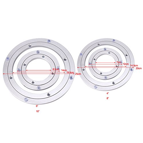Heavy Duty Lazy Susans Turntable Bearings Rotating Bearing Plate, Aluminium Alloy Round Swivel Plate Susan Hardware for Kitchen Resturant Rotating Table Serving Tray(6 inch)