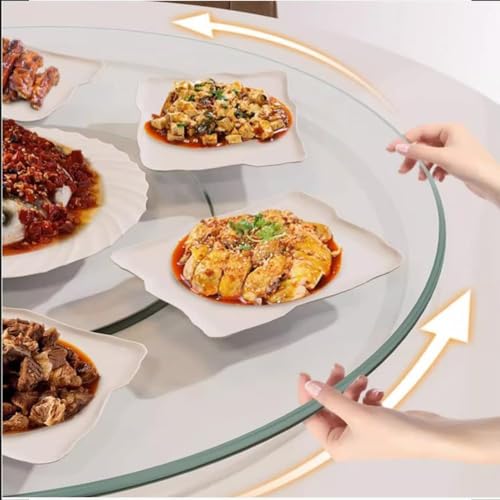 EMENAR 20in Thick Rotating Tray For Kitchen Hotel Restaurant, 30in Smooth Dining Table Glass Lazy Susan, 40in Heavy Duty Serving Plate Durable Swivel Silent (Size : 90cm/36in)