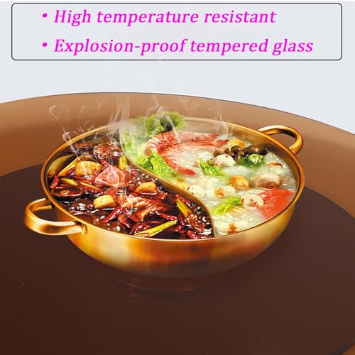 Clear Round Tabletop Rotating Serving Tray 35inch Large Lazy Susan Turntable Tempered Glass Swivel Tray, Outdoor Dining Table Centerpiece Serving Plate Sturdy And Non-slip (Color : Clear, Size : 24i