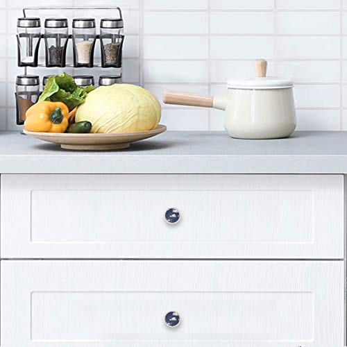 Cabinets Hardware Round Furniture Knobs Sleepy Bear Pattern Print Drawer Dresser Wardrobe Pulls Handles 4 Pack for Home Kitchen Bathroom