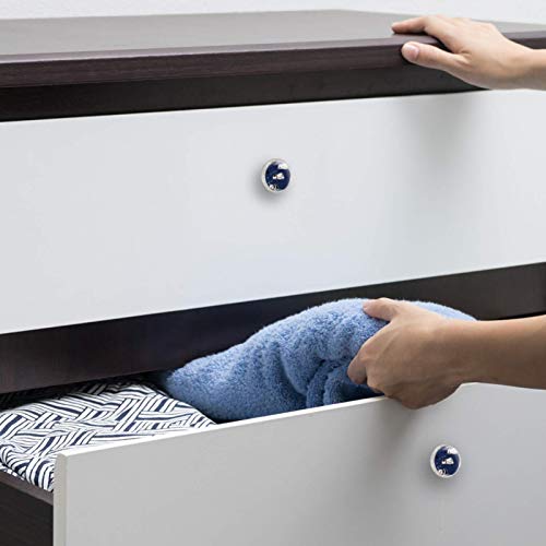 Cabinets Hardware Round Furniture Knobs Sleepy Bear Pattern Print Drawer Dresser Wardrobe Pulls Handles 4 Pack for Home Kitchen Bathroom