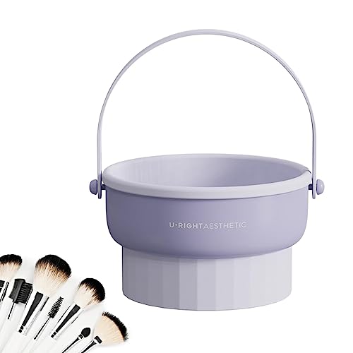 Cosmetic Cleaning Box, Portable Cosmetic Tool Washing Bowl, Silicon Brush Cleaner Pad, 300g Makeup Brush Washing Box, Cosmetic Cleaning Mat, Scrubber Bowl Pad for Makeup Sponge Powder Puff Brushes