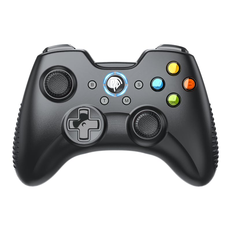 EasySMX Wireless Gaming Controller for Windows 7 8 10 11 12 PC/Laptop/PS3/Android/Switch/Steam Deck, Dual-Vibrate Gamepad Joystick Computer Game Controller With Turbo, 4 Customized Key - black