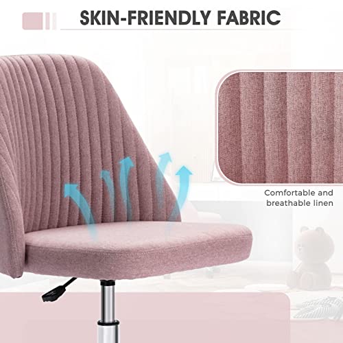 Home Office Chair - Armless Computer Desk Chair Adjustable Cute Modern Task Rolling Chair with Lumbar Support for Make Up,Small Space, Bed Room