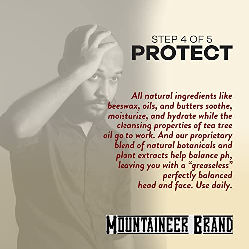 Mountaineer Brand Bald Head Care For Men | Protect Moisturizing Balm | Matte, Smooth, Hydrated, Clean, Scalp and Skin | Non-Greasy Scalp Moisturizer | Natural Botanical Blend | 2oz