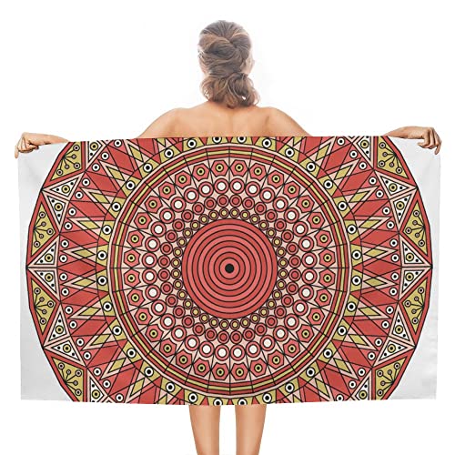My Little Nest Bath Towels Quick Dry Bathroom Towels Colorful Ethnic Tribal Element Absorbent Shower Towels Soft Hand Towel Wash Cloths for Spa Pool Hotel Gym 31" x 51"