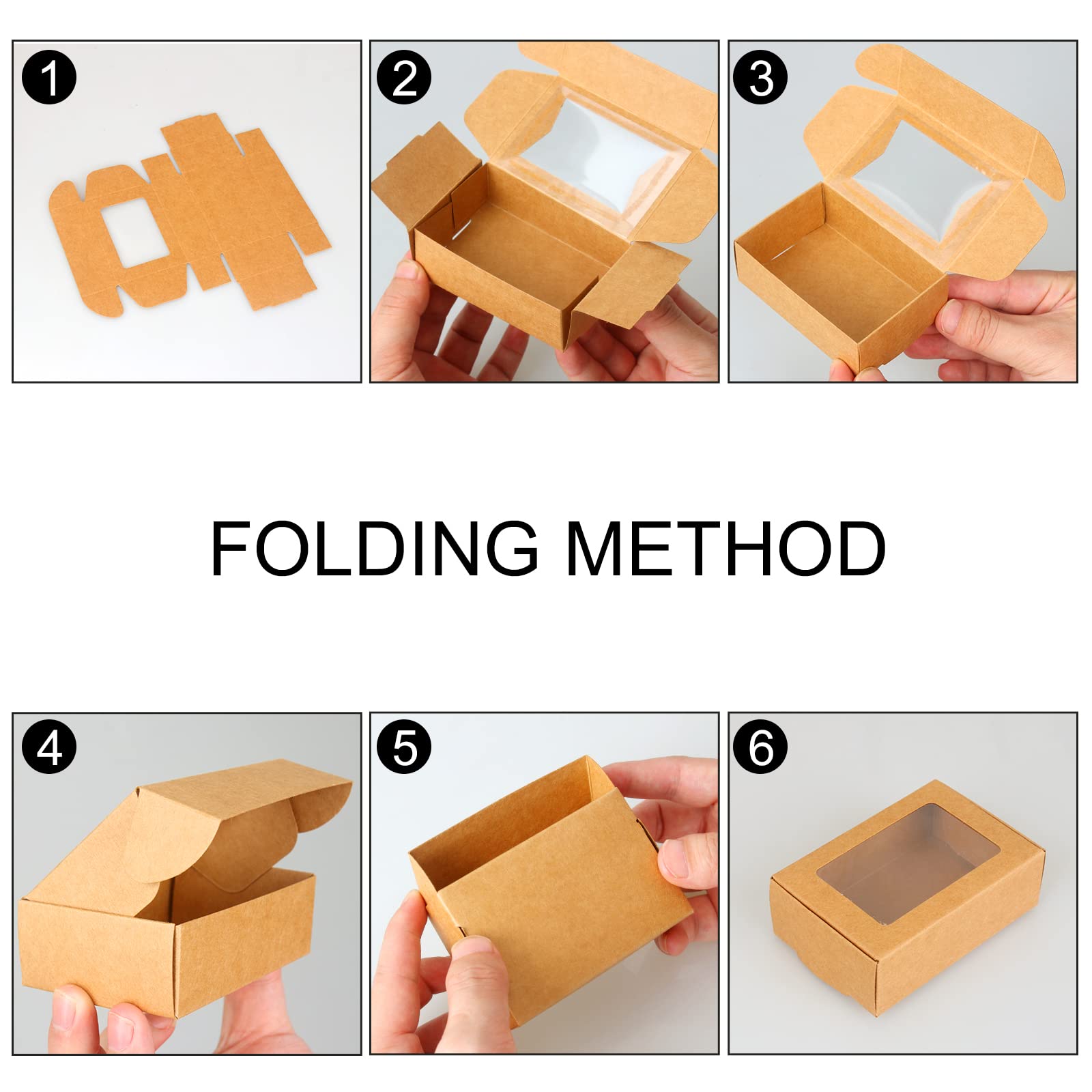 Soap Box, COTOPHER 30Pcs Small Soap Packaging Boxes 3.5x2.35x1.2 Inch Mini Kraft Boxes with Window Soap Boxes for Homemade Soap Candy Chocolate Bakery Cookies Soap Packaging