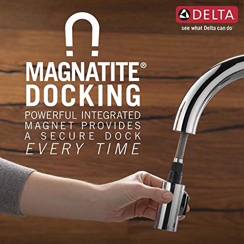 Delta Faucet Trinsic Matte Black Kitchen Faucet Touch, Touch Kitchen Faucets with Pull Down Sprayer, Kitchen Sink Faucet, Kitchen Faucet Black, Touch2O Technology, Matte Black 9159T-BL-DST