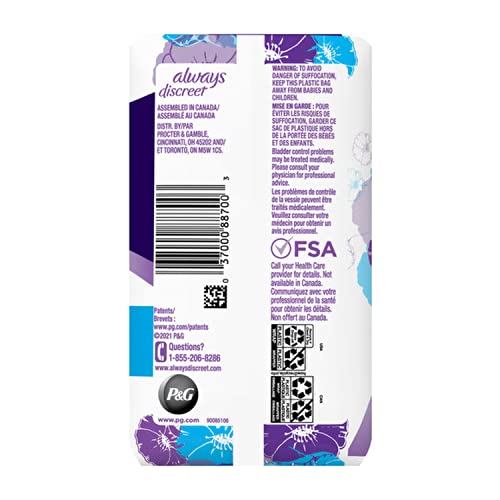 Always Discreet, Incontinence Pads, Moderate, Regular Length, 20 Count Size - 1 Pack