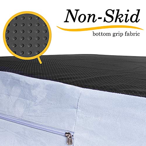 Jumbo Orthopedic Dog Bed - 7-inch Thick Memory Foam Pet Bed with Pillow With Removable Cover & Free Waterproof Liner - For Large Breed Dogs