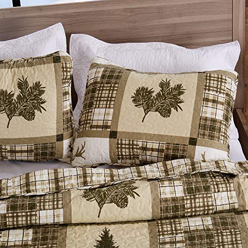 Great Bay Home Lodge Bedspread King Size Quilt with 2 Shams. Cabin 3-Piece Reversible All Season Quilt Set. Rustic Quilt Coverlet Bed Set. Stonehurst Collection.