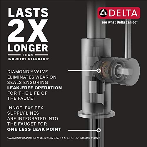 Delta Faucet Trinsic Matte Black Kitchen Faucet Touch, Touch Kitchen Faucets with Pull Down Sprayer, Kitchen Sink Faucet, Kitchen Faucet Black, Touch2O Technology, Matte Black 9159T-BL-DST