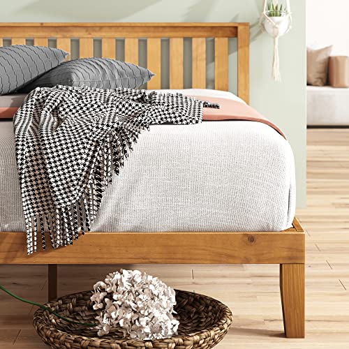 ZINUS Alexia Wood Platform Bed Frame with headboard / Solid Wood Foundation with Wood Slat Support / No Box Spring Needed / Easy Assembly, Rustic Pine, Twin