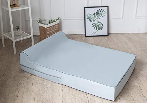 Jumbo Orthopedic Dog Bed - 7-inch Thick Memory Foam Pet Bed with Pillow With Removable Cover & Free Waterproof Liner - For Large Breed Dogs