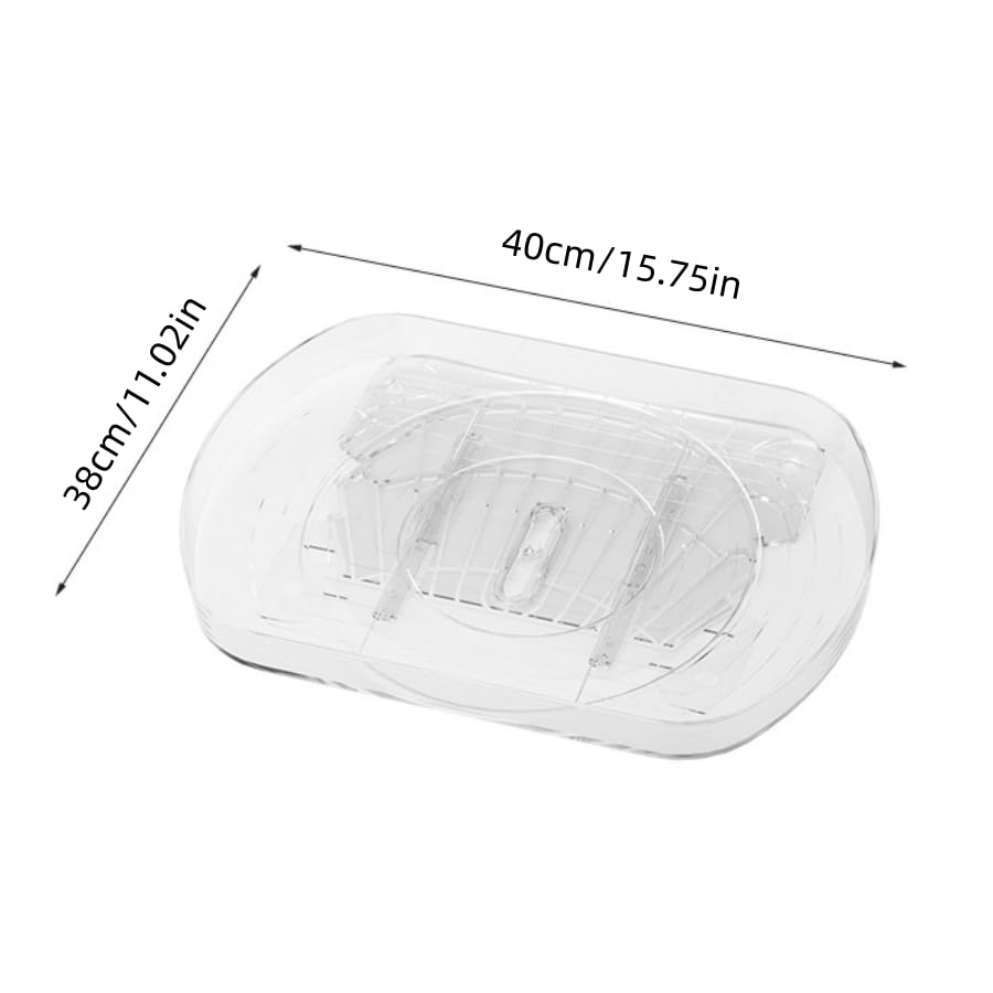 Kacimil Square Lazy Susan Organizer for Refrigerator, Slide and 360° Rotate Fridge Container and Storage Box, for Fridge, Kitchen, Pantry, Cabinet(15.75 ''x 11.02 '', 1 Pack, Clear)