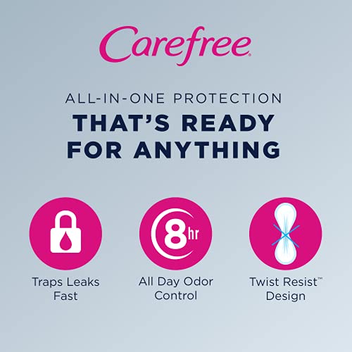 Carefree Acti-Fresh Thong Panty Liner Unscented, Regular, 49ct (Pack of 4)