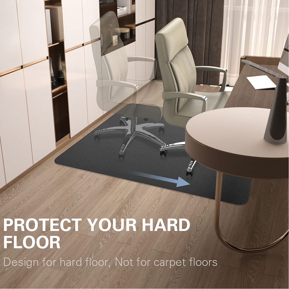 BUG HULL Office Chair Mat for Hardwood Floor, 48" x 36" Desk Chair Mat Hard Floor Protector, Anti-Slip, Multi-Purpose Chair Floor Mat for Desks, Office and Home