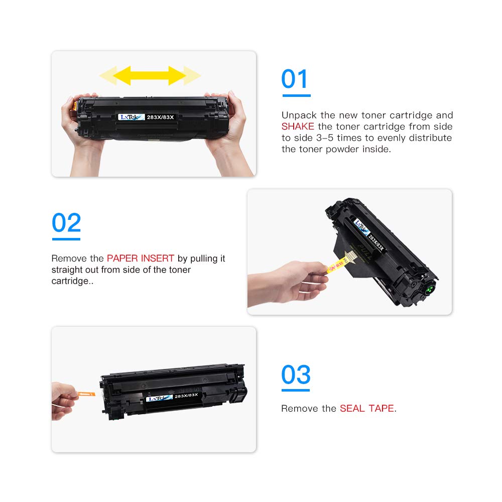 LxTek Compatible Toner Cartridge Replacement for HP 83X CF283X 83A CF283A to compatible with Laserjet Pro M201dw M201n M201 M125 M125nw M127fn M127fw M225dn M225dw Laser Printers (4-Black, High-Yield)