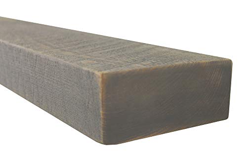 Joel's Antiques & Reclaimed Decor 3" x 7" Rustic, Mountable Floating Mantel Shelf (Weathered Wood, 84")