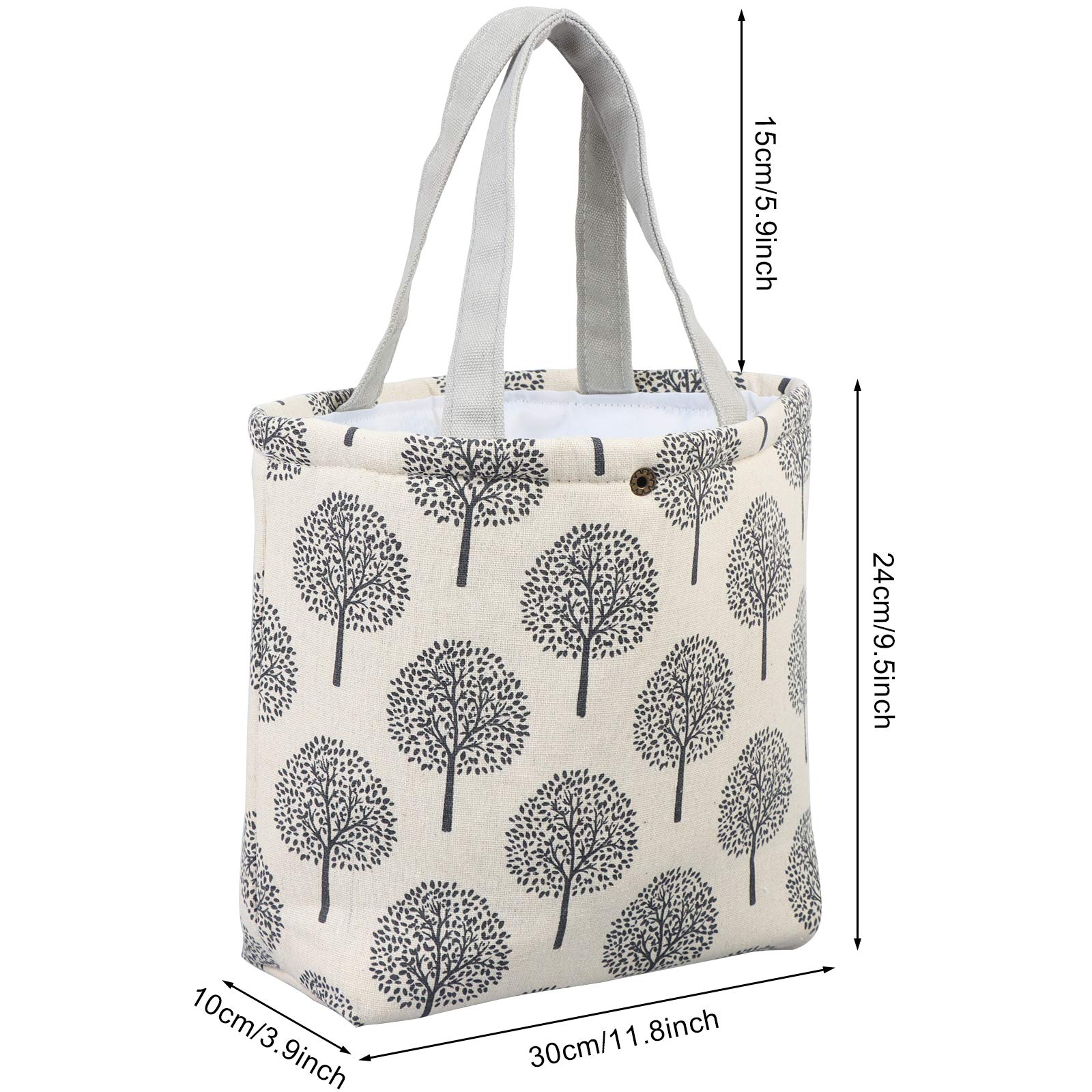 Wusteg Knitting Tote Bag with Button Portable Yarn Storage Bag Canvas Knitting Bag for Yarn Skeins Crochet Hooks Knitting Needles and Other Small Accessories