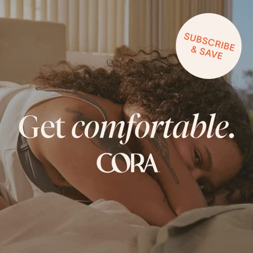 Cora Organic Cotton Topsheet Maxi Pads | Ultra Thin Period Pads with Wings | Maxi Overnight Absorbency | Unscented, Comfortable, Powerfully Absorbent, Leak Protection (24 Count)