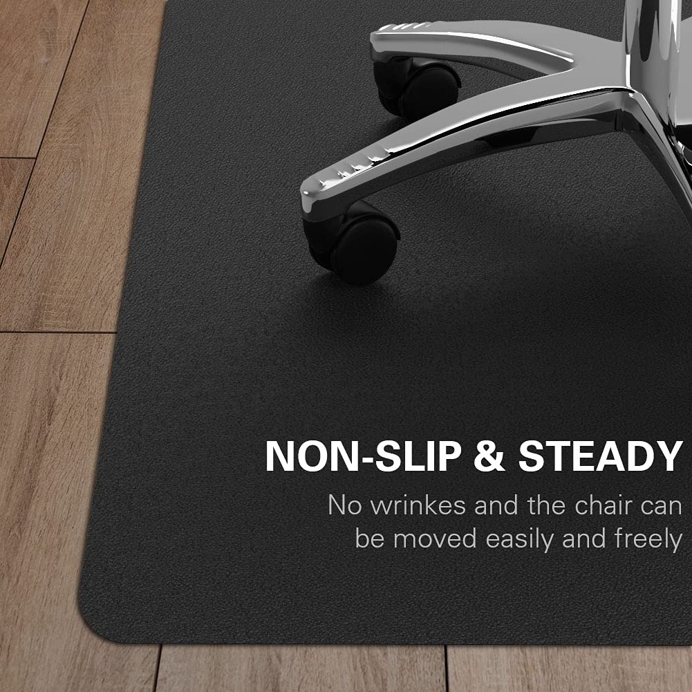 BUG HULL Office Chair Mat for Hardwood Floor, 48" x 36" Desk Chair Mat Hard Floor Protector, Anti-Slip, Multi-Purpose Chair Floor Mat for Desks, Office and Home