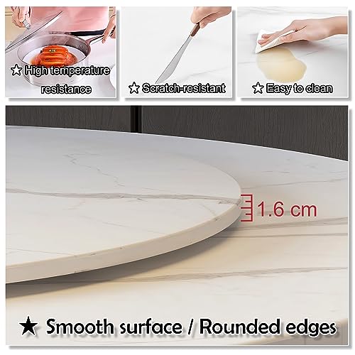 Rotating Round Lazy Susan For Dining Table Ø 20 24 28 32 36 39 Inch, 360 Degree Rotating Wooden Turntable With Silent Bearings, Easy To Share Food Tabletop Serving Tray