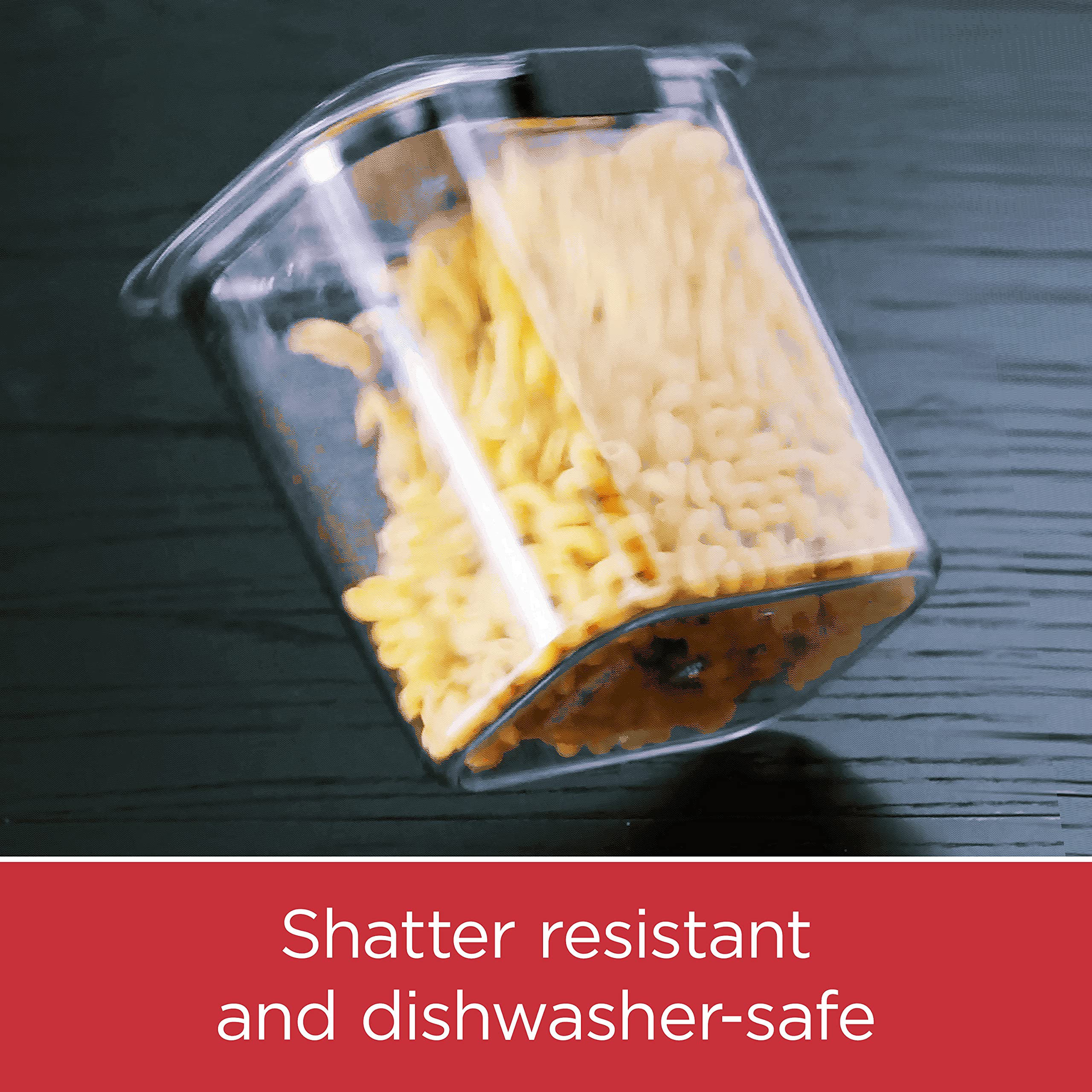 Rubbermaid 8-Piece Brilliance Food Storage Containers for Pantry with Lids for Flour, Sugar, and Pasta, Dishwasher Safe, Clear/Grey