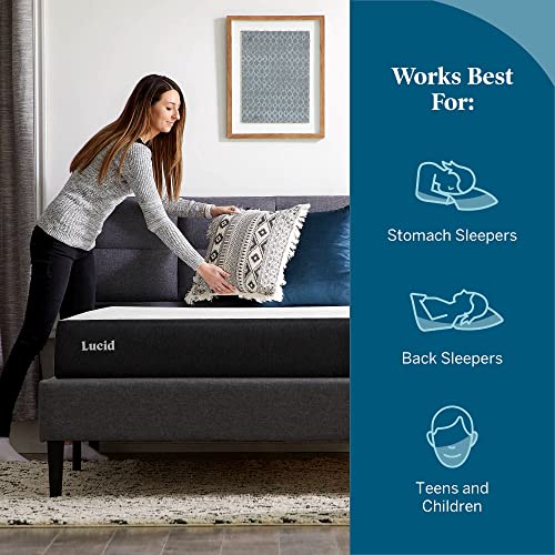 Lucid 8 Inch Queen , Firm Memory Foam Mattress – Bamboo Charcoal Foam –Gel Infused- Hypoallergenic Foam Mattress