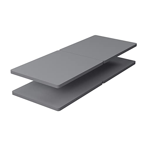 Treaton Greaton,1.5-Inch Split Fully Assembled Bunkie Board for Mattress/Bed Support, Set of 2, Twin, Grey