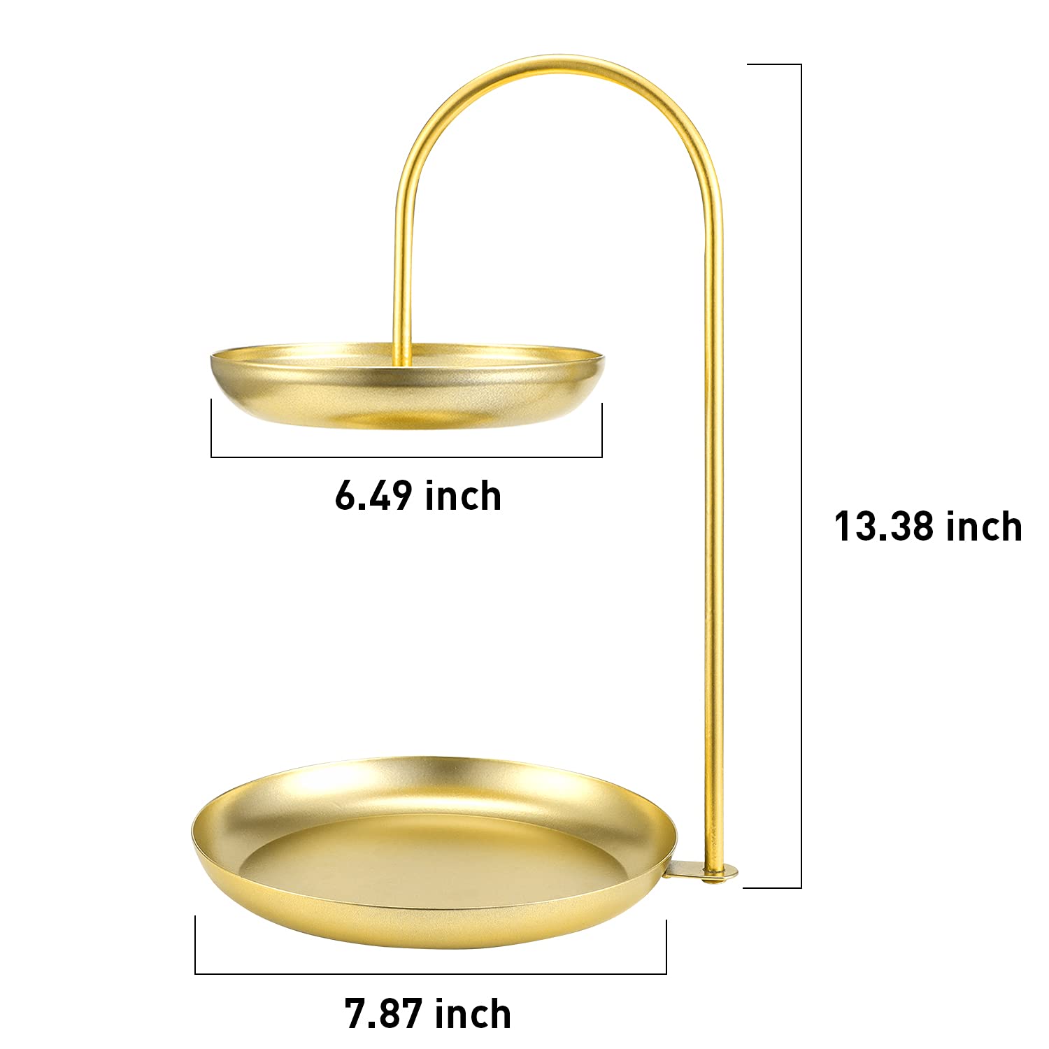 ManChDa 2-Tier Jewelry Tray Glod Multi Layer Necklace Holder Attractive Gold Jewelry Storage Display Stand Double Jewelry Organizer Table Storage Tray for Key, Bracelet & Ring