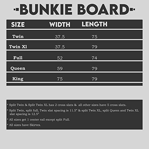 Treaton Greaton,1.5-Inch Split Fully Assembled Bunkie Board for Mattress/Bed Support, Set of 2, Twin, Grey