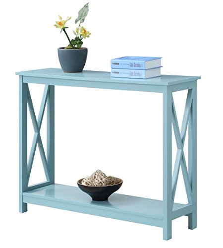 Convenience Concepts Oxford Console Table with Shelf, Sea Foam Blue