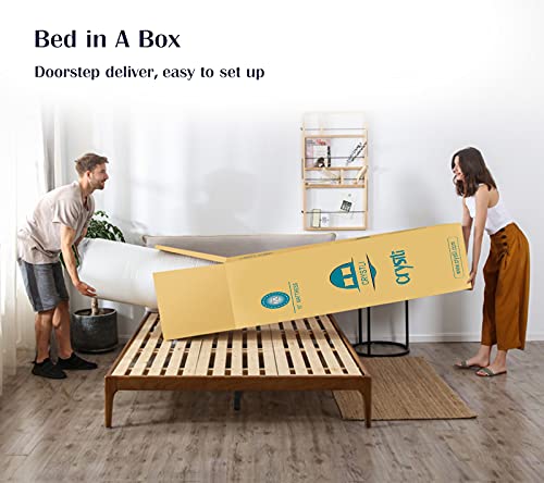 Crystli 12 Inch Full Size Mattress Bed in a Box, Hybrid Mattress with Zero Pressure Foam, Innerspring Mattress for Pressure Relief & Cool Sleep, Medium Firm, CertiPUR-US Certified