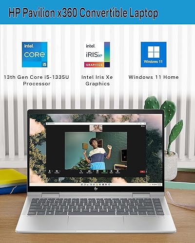 HP Envy 2 in 1 Touch Screen Laptop 2023 Newest, 14" FHD IPS Touchscreen, Intel Core i5-1335U(10-core Up to 4.60 GHz), 8GB RAM, 512GB SSD, Intel Iris Xe Graphics, Wi-Fi 6E, Fingerprint, Win 11 Home