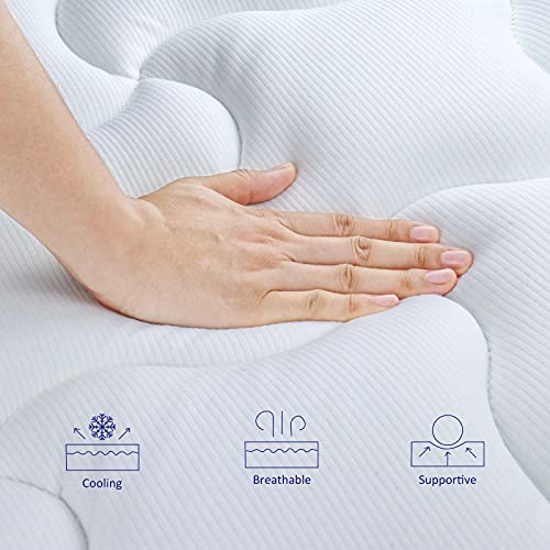 Crystli 12 Inch Full Size Mattress Bed in a Box, Hybrid Mattress with Zero Pressure Foam, Innerspring Mattress for Pressure Relief & Cool Sleep, Medium Firm, CertiPUR-US Certified