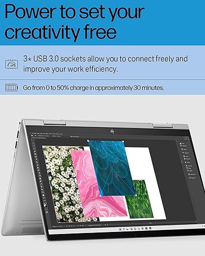HP Envy 2 in 1 Touch Screen Laptop 2023 Newest, 14" FHD IPS Touchscreen, Intel Core i5-1335U(10-core Up to 4.60 GHz), 8GB RAM, 512GB SSD, Intel Iris Xe Graphics, Wi-Fi 6E, Fingerprint, Win 11 Home